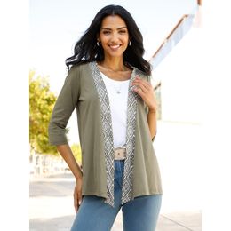 Classic Basics Damen Shirtjacke "Shirtjacke", gr&uuml;n, Gr. 50, bedruckt, gemustert, mehrfarbig, unifarben, 100% Baumwolle, Shirts
