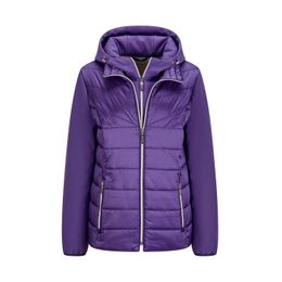 GOLDNER Damen Kurzjacke "Kurzgr&ouml;&szlig;e Sportive Steppjacke mit Kapuze", lila, Gr. 23, Obermaterial: 50% Polyamid PA. 47% Polyester PES. 3% Elasthan EL.,