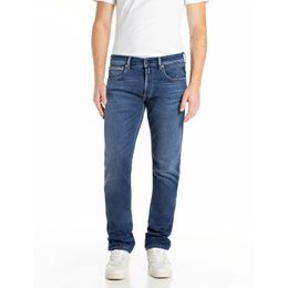 Replay Herren Straight-Jeans "GROVER", blau, Gr. 31, Denim/Jeans, Obermaterial: 99% Baumwolle, 1% Elasthan, Jeans, in vielen verschiedenen