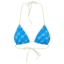 HUGO UNDERWEAR Damen Triangel-Bikini-Top "MONOGRAM", blau, Gr. L, Microfaser, Obermaterial: 80% Polyamid, 20% Elasthan, Bikini-Oberteile