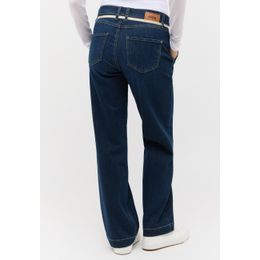 Angels Damen 5-Pocket-Jeans "L. RETRO", blau, Gr. 38, Denim/Jeans, Obermaterial: 92% Baumwolle, 6% Polyester, 2% Elasthan, Jeans, Wide Leg, mit