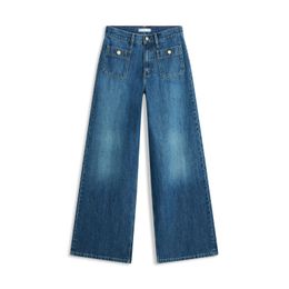 Tommy Hilfiger Damen High-waist-Jeans "DNM MINE 70'S WIDE LEG HW"mine, Gr. 28, Abriebeffekte, Denim/Jeans, Obermaterial: 100% Baumwolle, Jeans