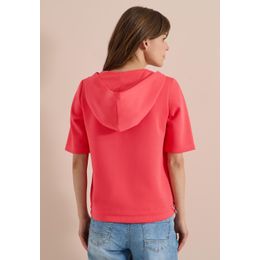 Cecil Damen Cardigancoral, Gr. XXL, unifarben, Web, 49% Polyester, 45% Baumwolle, 6% Elasthan, Strickjacken, mit Kapuze