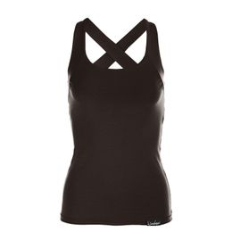 WINSHAPE Damen Sporttop "WVR25", schwarz, Gr. XL, 90% Baumwolle, 10% Elasthan, Tops, Cross Back Style