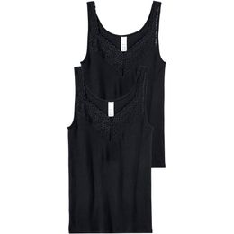 Speidel Damen Achselhemd "Natalie", Gr. 46, schwarz, Feinripp, Obermaterial: 100% Baumwolle, unifarben, Unterhemden, Baumwolle, eng, bequem,