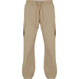 Urban Classics Herren Cargohose "Urban Classics Herren Straight Leg Nylon Cargo Pants", beige, Gr. L, unifarben, 100% Polyester, Hosen