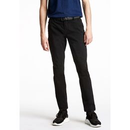 LINDBERGH Herren Chinos "Chinos Slim Fit", schwarz, Gr. 30, unifarben, Obermaterial: 98% Baumwolle, 2% Elasthan, Hosen