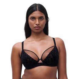 Chantelle Damen B&uuml;gel-BH "GIRLS", Gr. 75, schwarz, Obermaterial: 91% Polyamid, 9% Elasthan, BHs, T&uuml;ll, Blickdichtes Gewebe, Velvet