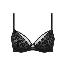 Chantelle Damen B&uuml;gel-BH "GIRLS", Gr. 70, schwarz, Obermaterial: 91% Polyamid, 9% Elasthan, BHs, T&uuml;ll, Blickdichtes Gewebe, Velvet