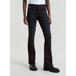 G-Star Raw G-STAR Damen 5-Pocket-Jeans "3301 Flare Jeans", schwarz, Gr. 24, Obermaterial: 91% Baumwolle, 8% Elastomultiester, 1% Elasthan, Jeans