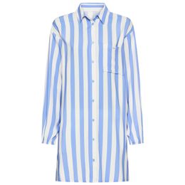 s.Oliver Damen Nachthemd, Gr. 36, blau, Web, Obermaterial: 100% Viskose, gestreift, Kleider, mit breiten Streifen