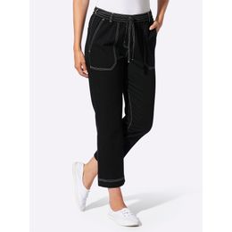 Classic Basics Damen 7/8-Jeans, schwarz, Gr. 46, unifarben, 98% Baumwolle, 2% Elasthan, Jeans