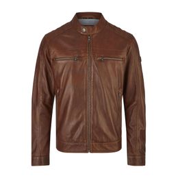 Bugatti Herren Blouson "BUAMADEO", braun, Gr. 48, uni, Obermaterial: 100% Lammleder LEL. Futter: 100% Baumwolle CO. 100% Baumwolle CO., Jacken, mit