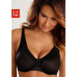 Damen Minimizer-BH, NUANCE BY LASCANA, Gr. 80, schwarz, Netz, Obermaterial: 85% Polyamid, 15% Elasthan, BHs, mit B&uuml;gel & Spitzenborte &ndash; ideal f&uuml;r