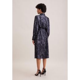 Seidensticker Damen Sommerkleid, grau, Gr. 42, bedruckt, 100% Viskose, Kleider, 1/1 Kragen Druck