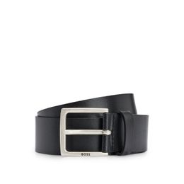 BOSS Herren Lederg&uuml;rtel "Rummi_Sz40", schwarz, Basic, Gr. 100, unifarben, Rindsleder, G&uuml;rtel, aus italienischem Leder mit Metall-Details in