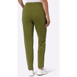 Casual Looks Damen Schlupfhose, gr&uuml;n, Gr. 38, unifarben, 76% Polyester, 20% Viskose, 4% Elasthan, Hosen