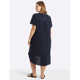 sheego Damen Tunikakleid "Kleid", blau, Gr. 48, unifarben, 100% Baumwolle, Kleider