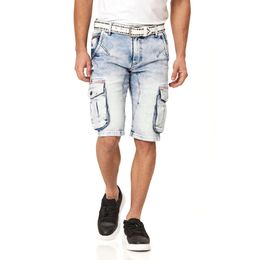 Cipo & Baxx CIPO & BAXX Herren Jeansshorts, blau, Gr. 36, Abriebeffekte, Denim/Jeans, Obermaterial: 98% Baumwolle, 2% Elasthan, Jeans, Baumwollmischung, regular
