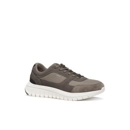 Geox Herren Sneaker "U FLEXTRIDE R", Gr. 41, braun, Lederimitat, Textil, Veloursleder, Schuhe, Halbschuh, Freizeitschuh, Schn&uuml;rschuh mit Logo-Emblem