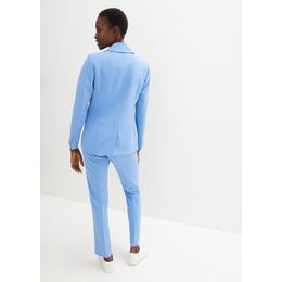 bonprix Damen Hosenanzug "Hosenanzug 2-tlg"mittelblau (l&auml;nge: regul&auml;r), Gr. 44, gepflegt, unifarben, Web, Obermaterial: 80% Polyester, 15% Viskose,