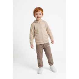 Jungen Trainingsanzug "ESSENTIALS KINDER", beige, Gr. 128, adidas Sportswear, Obermaterial: 52% Baumwolle, 48% Polyester, Sportanz&uuml;ge, zweiteilig,