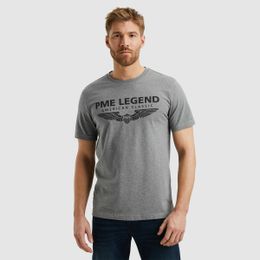 PME-Legend PME LEGEND Herren T-Shirt, grau, Gr. L, Jersey, Obermaterial: 95% Baumwolle, 5% Elasthan, Shirts, klassischer Rundhalsausschnitt