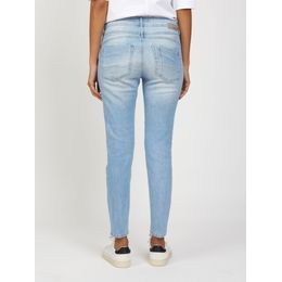 Gang Damen 5-Pocket-Hose "94AMELIE CROPPED", blau, Gr. 34, Web, Obermaterial: 98% Baumwolle, 2% Elasthan, Hosen, mit doppelter Passe und doppelter,