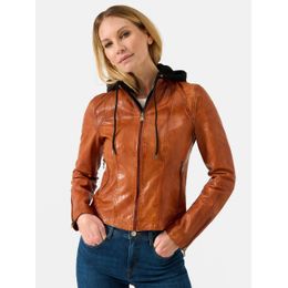 RICANO Damen Lederjacke "Lederjacke Dalia"cognac, Gr. XXL, Obermaterial: 100% Lammnappaleder LANA. Futter: 100% Baumwolle CO., Jacken, Handgefertigt