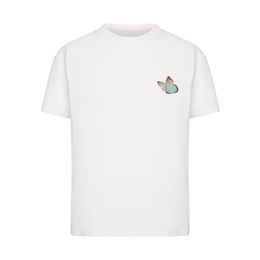 Miss Tee T-Shirt 'Even Small Wing Find Wide Blue Sky' Damen Gr&ouml;&szlig;e L beige / aqua / braun / wei&szlig;
