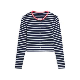 Tommy Jeans Knit Cardigan 'Slim' female size S/M Navy / Red / White