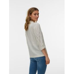 V&eacute;ro Moda VERO MODA Damen Longblazer "VMROSIE 3/4 LOOSE BLAZER NOOS"gardenia stripes:schwarz pinstripes, Gr. M, Nadelstreifen, gestreift, Web, Obermaterial: