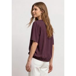 Street One Damen Shirtbluserustic rouge, Gr. 44, unifarben, Stoff, 100% Viskose, Blusen, mit V-Ausschnitt