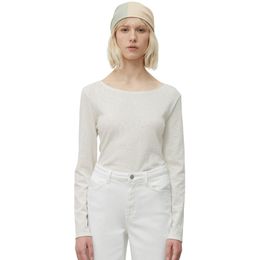 Marc O'Polo Damen Langarmshirt, wei&szlig;, Gr. L, MARC O'POLO DENIM, unifarben, Slub, Obermaterial: 100% Baumwolle, Shirts, als tolles Langarm-Basic