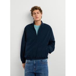 Pepe Jeans Herren Bomberjacke "BELVEDERE", blau, Gr. XL, unifarben, Web, Obermaterial: 100% Polyester, Jacken, mit Stehkragen, Aufn&auml;her