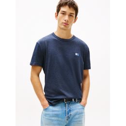 Tommy Jeans Herren T-Shirt "TJM REG BADGE"schwarz night navy htr, Gr. L, Single Jersey, Obermaterial: 60% Baumwolle, 40% Polyester, Shirts, Rundhals,