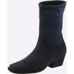 Heine Damen Stiefelette, Gr. 37, blau, Glattleder, Leder, Rindsleder, Schuhe