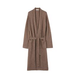 GOBI Cashmere Bademantel lang 'Men's Cashmere Robe' Herren Gr&ouml;&szlig;e M taupe