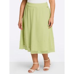 sheego Damen Webrock, gr&uuml;n, Gr. 54, unifarben, 100% Polyester, R&ouml;cke