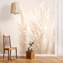 Bilderwelten Fototapete Pampasgras im Sonnenlicht Botanik Gr&auml;ser Wiesengras Natur beige hell Schlafzimmer,Wohnzimmer Vliestapete inkl. Kleister oder selbstklebend