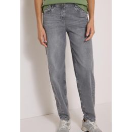 Cecil Damen Loose-fit-Jeans "Style Scarlett", grau, Gr. 30, unifarben, Denim/Jeans, Obermaterial: 82% Baumwolle, 17% Polyester, 1% Elasthan. Futter: