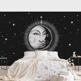 Bilderwelten Fototapete Vintage Sonne und Mond Illustration