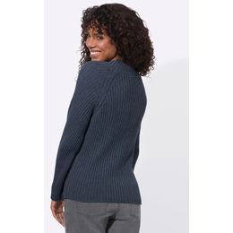 Casual Looks Damen Stehkragenpullover "Stehkragen-Pullover"rauchblau, meliert, Gr. 40, unifarben, 50% Baumwolle, 50% Polyacryl, Pullover
