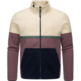 Ragwear Fleece Jacket 'Lonndy' male size XXL Beige / Mauve / Black
