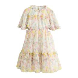 next Kleid M&auml;dchen Gr&ouml;&szlig;e 110 hellgelb / taupe / pastellpink
