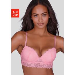 Vivance Damen Push-up-BH "Julia", Gr. 75, rosa, Spitze, Obermaterial: 60% Polyamid, 35% Polyester, 5% Elasthan, BHs, aus Jacquardspitze in leichter