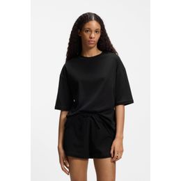 HUGO UNDERWEAR Damen Pyjama "MESH LOGO SHORT-SET", Gr. XL, schwarz, Jersey, Obermaterial: 95% Baumwolle, 5% Elasthan, unifarben, Homewear-Sets,