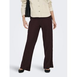 Only Damen Schlupfhose "ONLILSE PANT STRUCTURE JRS NOOS", braun, Gr. XS, unifarben, Jersey, Obermaterial: 100% Polyester, Hosen, Kunstfaser, regular