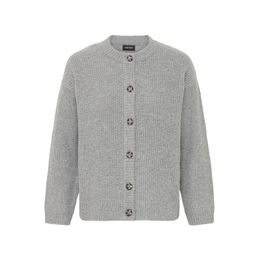 oxmo Damen Strickjacke "Strickjacke OXBmmolara", grau, Gr. XS, Obermaterial: 93% Polyester PES. 5% Wolle mw. 2% Elasthan EL., Strickjacken