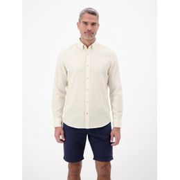 Lerros Herren Langarmhemd "Herrenhemd aus Baumwoll-Leinen-Mix", beige, Gr. XL, 55% Leinen, 45% Baumwolle, Hemden, Baumwoll‐Leinen Mix, Langarm,